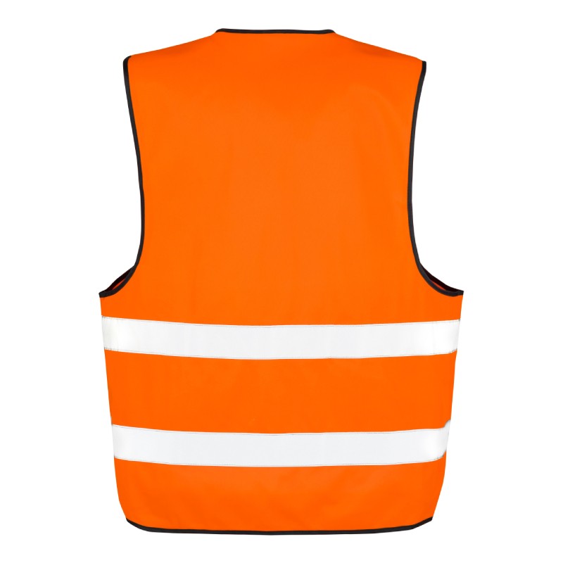 Gilet de sécurité orange fluo personnalisé - 2 bandes - taille du XS au 3XL